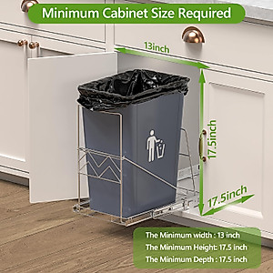 Pull Out Trash Can Under Cabinet, Sink Out, Slide-Out Cabinet Kit, Adjustable Garbage for 7-11 Gallon Can(Not Include Can)