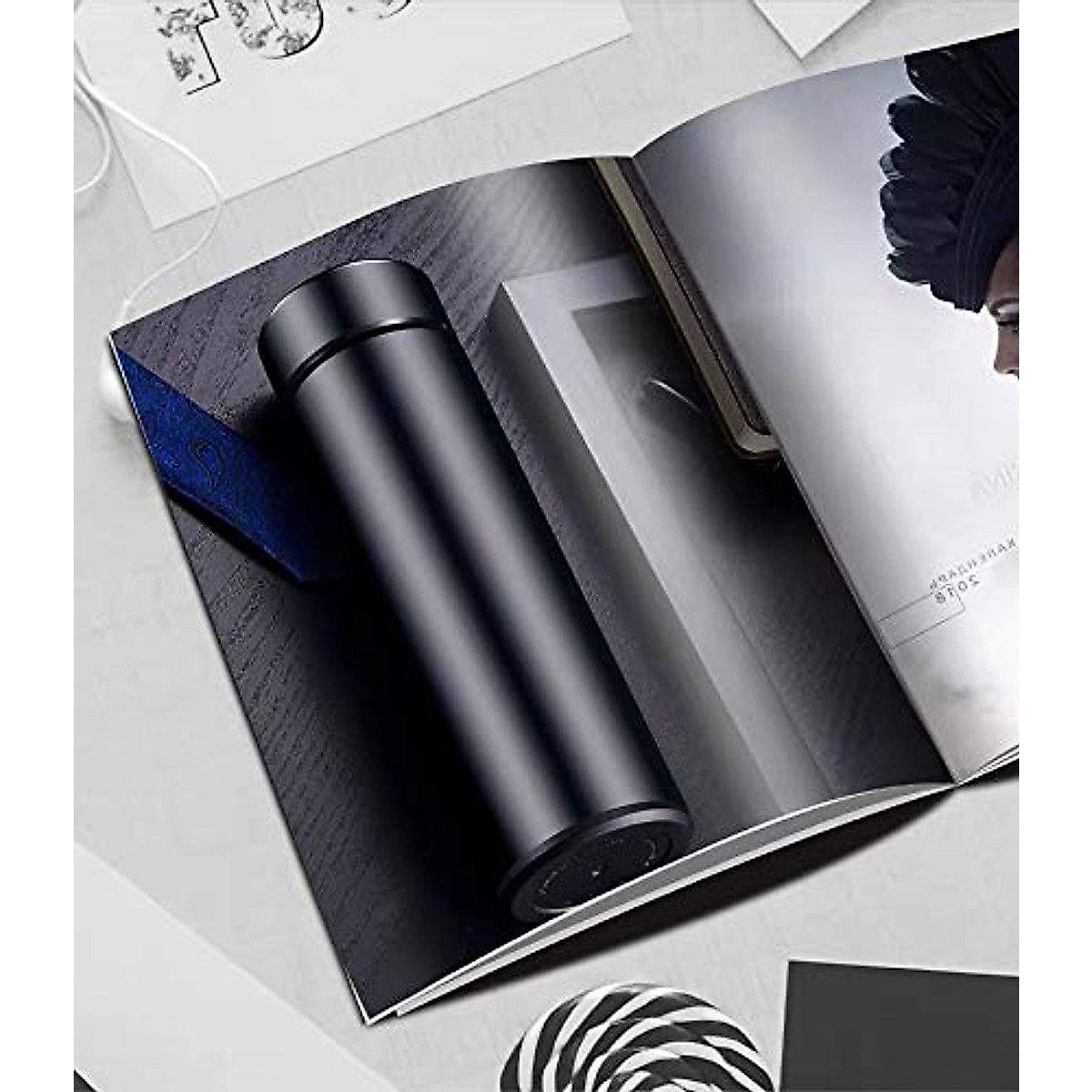 JDclubs 17 oz Car Logo Black Frosted Travel Mugs & Tumblers Vacuum Insulated Stainless Steel Thermal Bottle Fashion Business Thermal Cup for Hot or Cold Drink Coffee Or Tea (Without Logo)