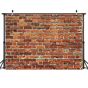 AIIKES 8x6FT Red Brick Wall Photography Backdrop Thin Vinyl Photo Backdrops Background Baby Birthday Party Wedding Graduation Home Decoration Photo Booth Studio Prop Banner 11-506