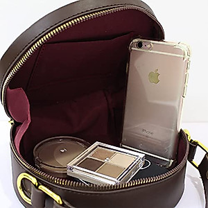 Chloe soo Women Leather Shoulder Bags Crossbody Bag Round Clutch Purse Tote Handbag Retro Classic Purse 36