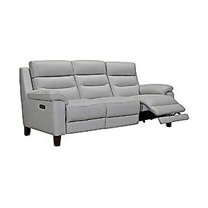 Armen Living Hayward 82" Dove Gray Leather Power Reclining Sofa