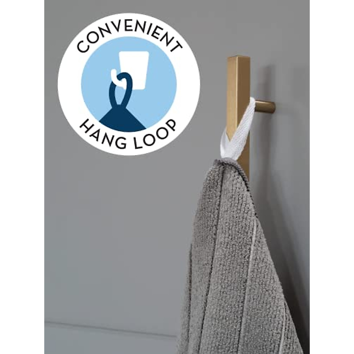 S&T INC. Soft, Absorbent Hand Towel with Hanging Loop, Microfiber Dish Towels for Kitchen, 5 Pack, 18 Inch x 26 Inch, Grey
