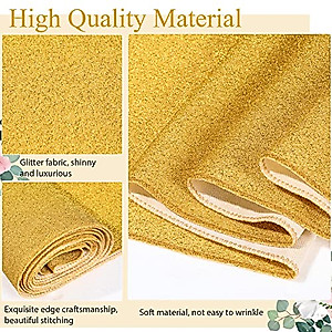Sequin Aisle Runner for Weddings Glitter Wedding Rug Runner with Carpet Tape Sparkly Wedding Outdoor Floor Runner Floor Carpet Runner for Ceremony Prom Event Party Ornaments (Gold, 2 x 15 ft)