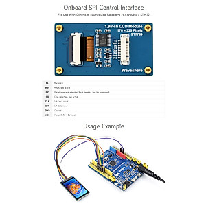 Waveshare 1.9inch LCD Display Module, 170×320 Resolution, SPI Interface, IPS, 262K Colors