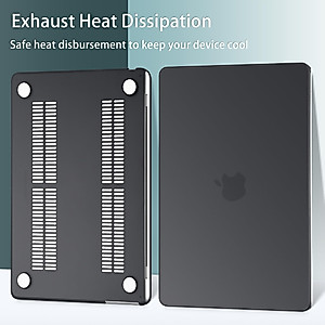 May Chen Compatible with M3 MacBook Air 13.6 inch Case 2022 2023 2024 A3113 A2681 M2 Chip, Plastic Hard Shell Case for MacBook Air 13.6" with Liquid Retina display Fits Touch ID, Matte Black