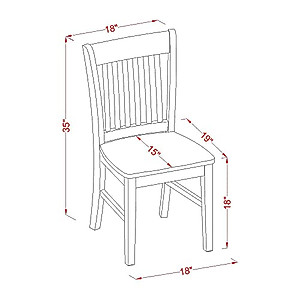 East West Furniture DONO9-LWH-W Dining Set, 9 Pieces