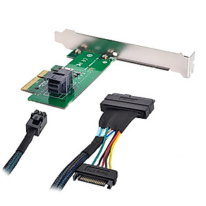 xiwai PCI-E 3.0 4.0 to SFF-8643 Card Adapter and U.2 U2 SFF-8639 NVME PCIe SSD Cable for Mainboard SSD