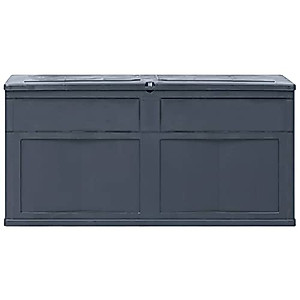 GOLINPEILO Patio Storage Box 84.5 gal Black Patio Garden Outdoor Storage Container for Toys, Furniture Deck box (Weight:18.34 lbs)