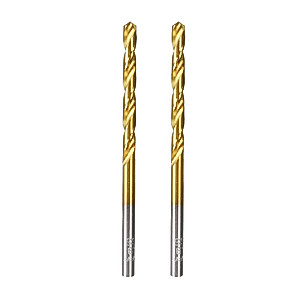 uxcell High Speed Steel Straight Shank Twist Drill Bit Fully Ground Titanium Coated 3.9mm Drilling Dia 2 Pcs