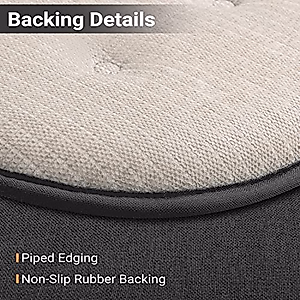 Cozyide U-Shaped Chair Cushions for Dining Chairs 4 Pack, Memory Foam Chair Pads with Tufted Design and Non-Slip Backing, 17" x 16", Dark Grey