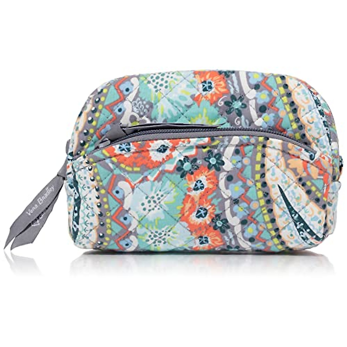 Vera Bradley Women's Cotton Mini Cosmetic Makeup Organizer Bag, Citrus Paisley - Recycled Cotton, One Size