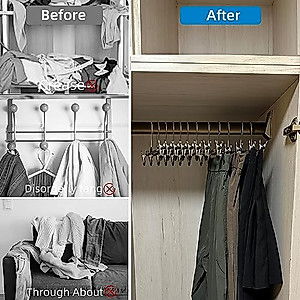 Pants Hangers with Clips 30 Pack, Clothes Hangers with Adjustable Clips, Space Saving Skirt Hangers for Women Metal Pants Hangers for Jeans Kids Clothes and More,12Inch (20)