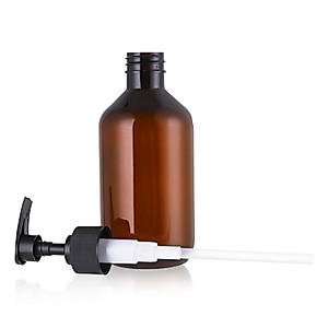 Jucoan 9 Pack Amber Soap Dispenser Empty Plastic Pump Bottles, 10oz Refillable Travel Soap Shampoo Dispenser Bottles for Hand Sanitizer Soap Cosmetic Lotion Body Wash Conditioner Bathroom Kitchen