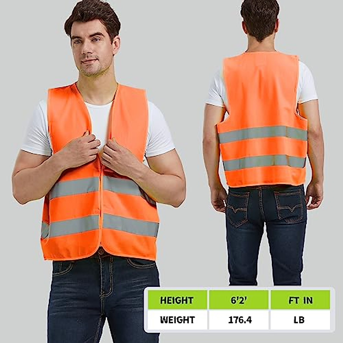 SIFE Stay Safe and Visible with our 10-Pack of Reflective Safety Vests - Unisex Design