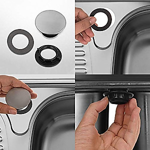 Kitchen Faucet Hole Cover Stainless Steel, Premium Sink Tap Hole Cover, Brushed Stainless Steel