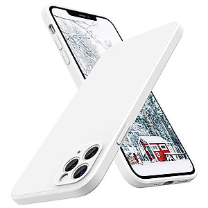 SURPHY Square Design for iPhone 11 Pro Max Case with Camera Protection, Straight Edge Design Liquid Silicone Slim Case, White