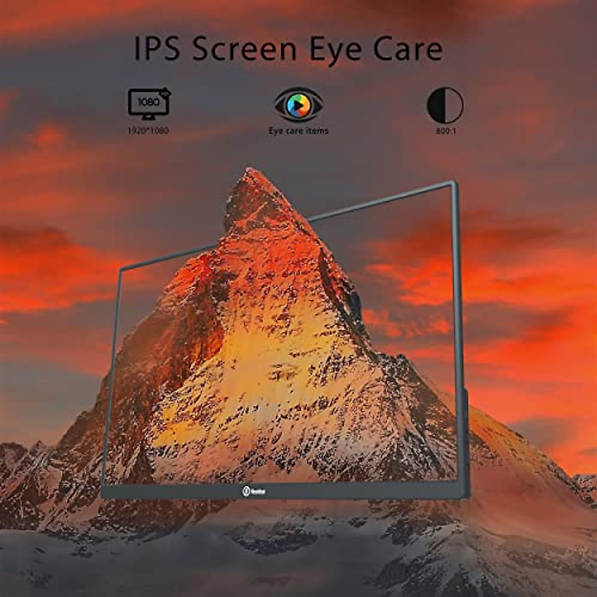 Portable Monitor,15.6 inch 1080P FHD USB C Laptop Monitor HDMI Computer Display External Monitor for Laptop Ultra Slim IPS Screen Gaming Monitor for PC PS4 Xbox Switch Phone, Built in Speaker