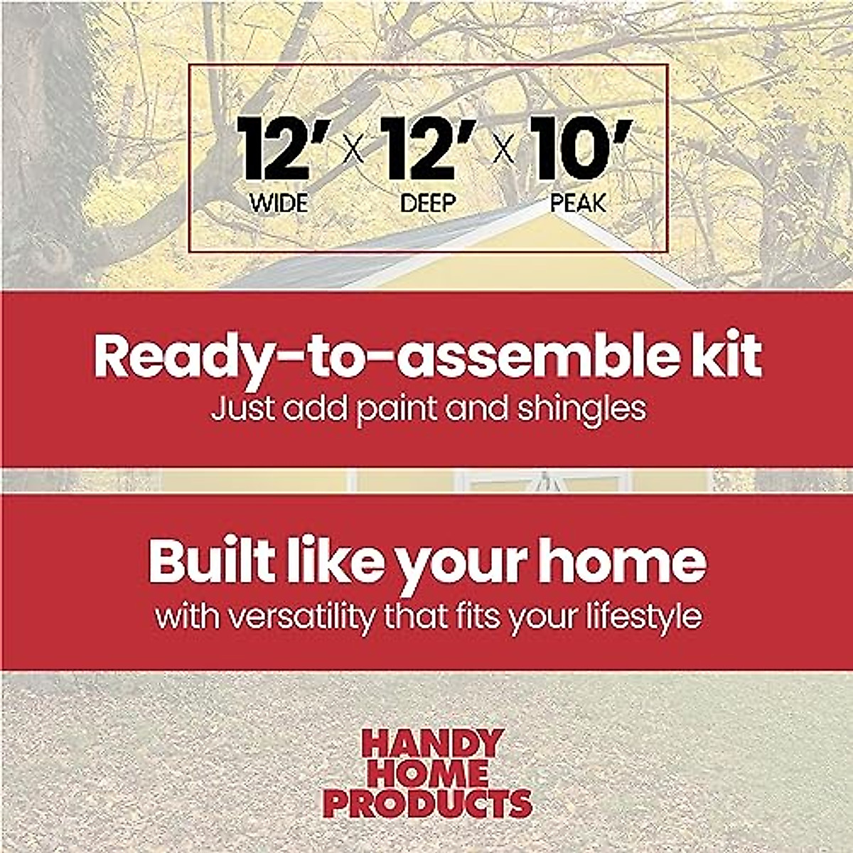 Handy Home Products Astoria 12x12 Do-It-Yourself Wooden Storage Shed with Floor Brown