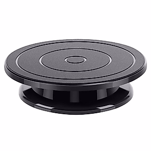 Kootek 11 Inch Rotate Turntable Sculpting Wheel Revolving Cake Turntable Black Painting Turn Table Lightweight Stand for Paint Spraying Spinner, Cake Decorating, Displaying Item