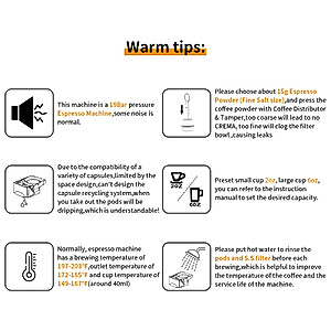 KOTLIE Single Serve Coffee Maker, 19Bar Espresso Machine, 4in1 Coffee Machine for K cups Capsule/Nespresso original Capsules/Ground Coffee/44mm ESE Coffee (Black)