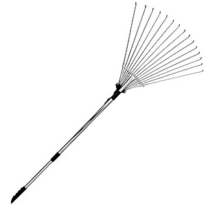 TABOR TOOLS Adjustable Metal Rake - Collapsible & Telescopic - Garden, Yard, & Lawn - Ideal for Leaves, Shrubs & Small Areas. J16A