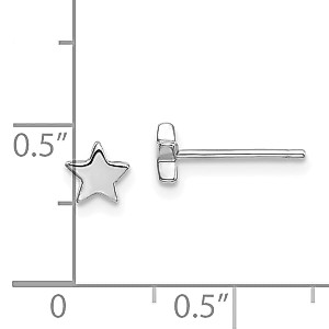 14K White Gold Star Earrings