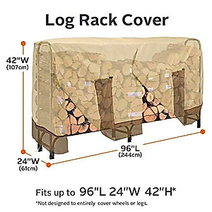 Greenf Firewood Rack Cover, Outdoor Log Rack Cover Waterproof, 420D Heavy Duty Firewood Rack Snow Protector with Durable Fabric Fits for 4 Seasons, L48xW26xH43 Inches (4 Feet)