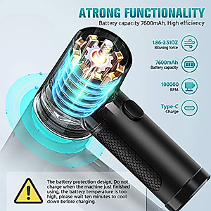 Compressed-air-Duster-100000RPM-Keyboard-Cleaner - Good Replace Compressed air can - Reusable no Canned air Duster - car Duster - pc Duster Electric air Duster - Compressed air for Computer 7600mAh
