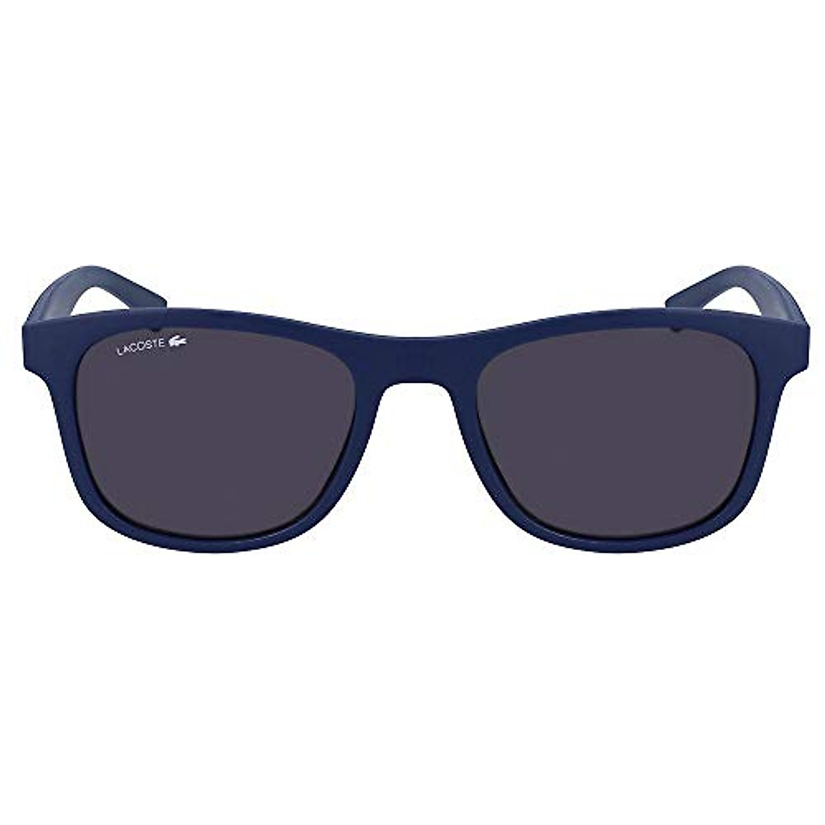Lacoste Men's L884S Rectangular Sunglasses, Matte Dark Blue/Dark Blue Solid Grey, 53 mm