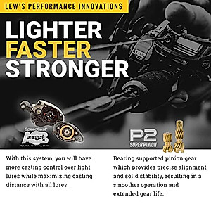 Lew's HyperSpeed Series Casting Reel, 9+1 Stainless Steel Ball Bearings, 9.5:1 Gear Ratio, Right-Hand Retrieve, Red