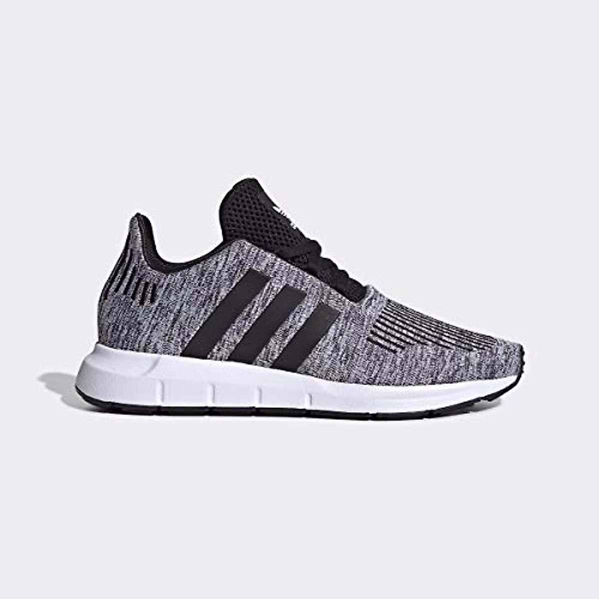 adidas Originals unisex child Swift Run Sneaker, White/Black/Black, 4 Big Kid US