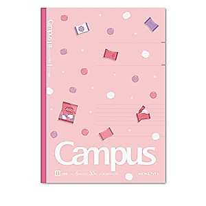 KOKUYO Composition Notebooks, 5 Pack Campus Semi-B5 Comp Book with Dot B 6mm Ruled, 30 Sheets, School Lined Notebook in Snack Motif, Journal Notebook for Women Work Study Note Taking (NO-3CBTN-L36X5)