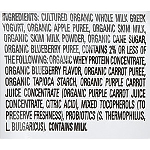 Happy Baby Organics Baby Snacks, Greek Yogis, Freeze Dried Yogurt &Veggie Fruit Snacks, Gluten Free Babies 9+ Months, Blueberry & Purple Carrot, 1 Ounce