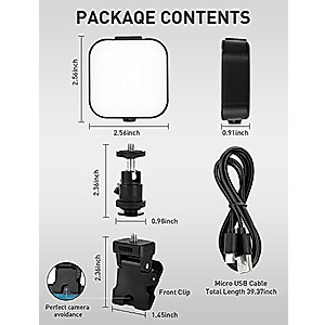 ACNCTOP 64 LED Rechargeable Selfie Light - 5 Lighting Mode Phone Ring Light Mini Portable Clip on Fill Lights for iPhone, Cell Phone, Laptop, TikTok, Selfie, Video Conference, Camera