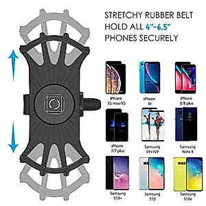 AONKEY Detachable Bike Phone Mount, 360° Rotatable Bicycle & Motorcycle Handlebar Phone Holder Universal for iPhone 11 Pro XS Max XR X 7 8 Plus, Galaxy S9 S10 Note 9 10, Other 4-6.5" Phones Cycling