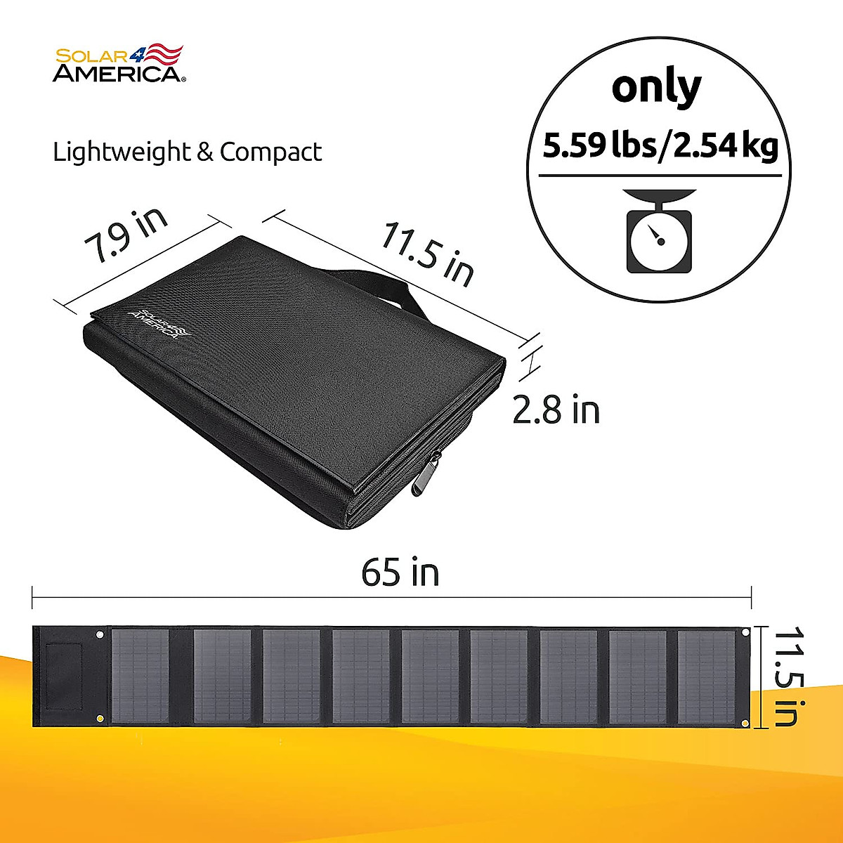 Solar4America 60W 18V Portable Folding Solar Panel, for Outdoors Car RV Boat Camping (60W)