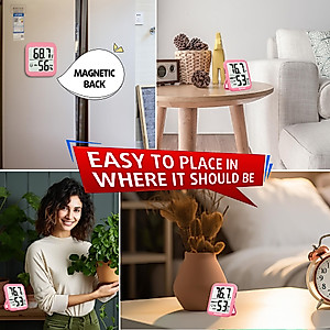 Antonki Room Thermometer for Home, 2 Pack Digital Temperature and Humidity Monitors, Indoor Hygrometer Sensor, Humidity Gauge, Humidity Meter for Baby Room, Terrarium, Incubator, Greenhouse