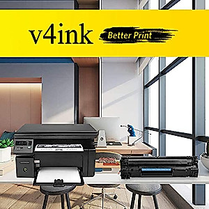 v4ink 4PK Compatible 85A Toner Cartridge Replacement for HP 85A CE285A 36A CB436A 35A CB435A Canon 125 Toner for HP Pro P1006 P1102 P1102W P1109w MFP M1212nf M1217nfw MF3010 LBP6030 LBP6030W Printer
