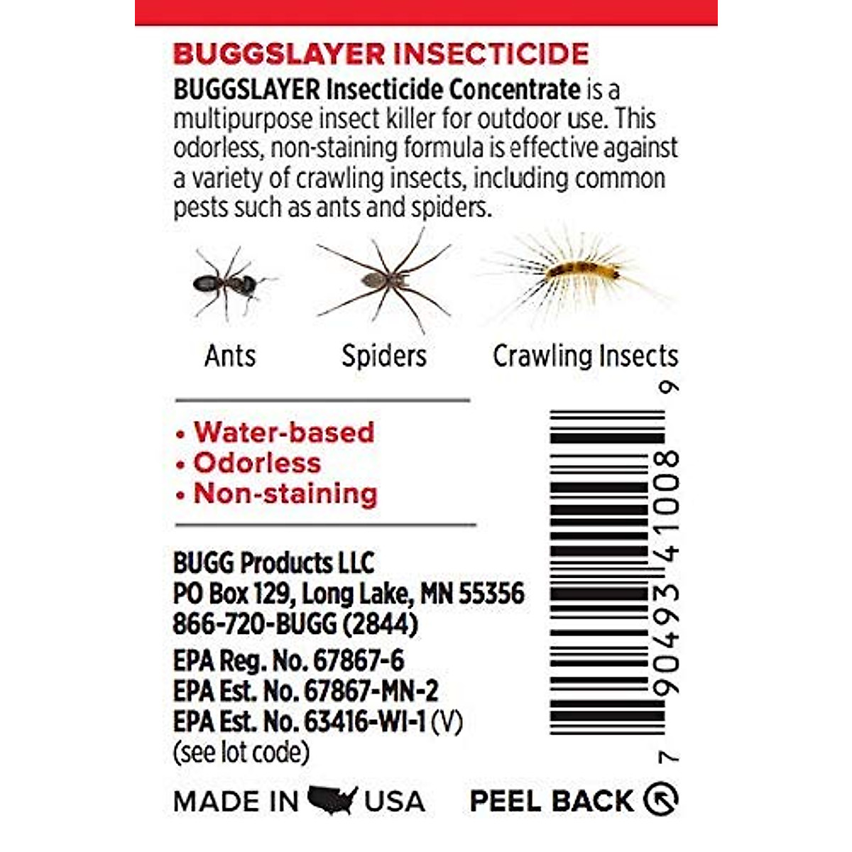 BUGGSLAYER Crawling Insect Insecticide Concentrate 8-oz. Outdoor Killer for Ants, Spiders, Mosquitoes, Ticks and Fleas.