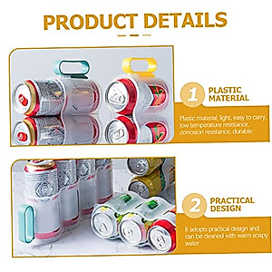 UPKOCH 3pcs Cans Organizer Food Storage Box Food Dispenser Beer Refrigerator Stackable Soda Can Holder Refrigerator Drink Rack Pantry Can Organizer Fridge Can Holder Soda Rack Soda Holder