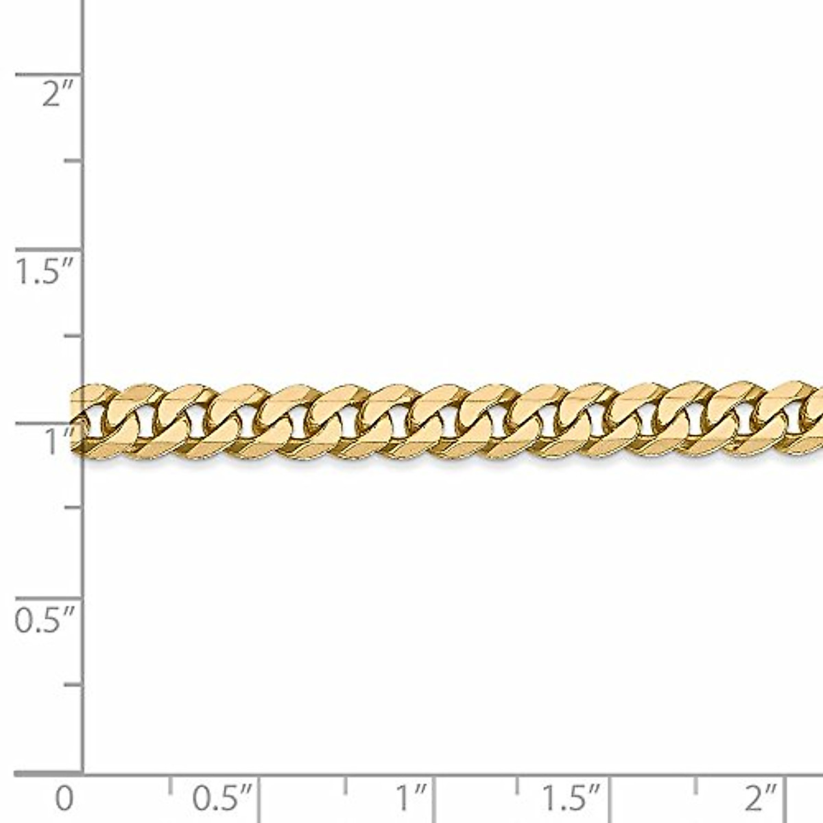Leslie's Real 14kt Yellow Gold 5.75mm Flat Beveled Curb Chain; 22 inch