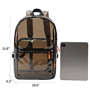 TINYAT Heavy Duty Transparent Clear backpack See Through Clear Bag for School, Concerts, Sports, Travel and Daily Use, T9051