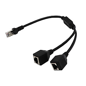 PDEEY RJ45 Ethernet Splitter Cable Connector 1 Male to 2 Female LAN Port Support Cat7 Cat6 Internet Cable with High Speed Network