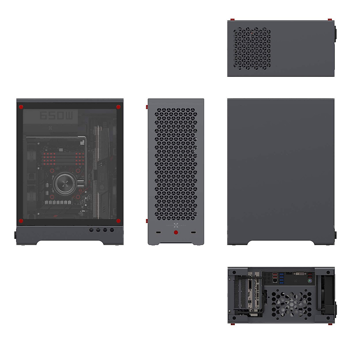 C1(C1 Upgraded Version)Micro ATX Computer Case for PC 2023 Mid Tower Aluminum Alloy Large Side Penetration MATX ITX Gaming Case in-Line Long Graphics Card ATX Power Supply 240 Water-Cooled Hard Drive
