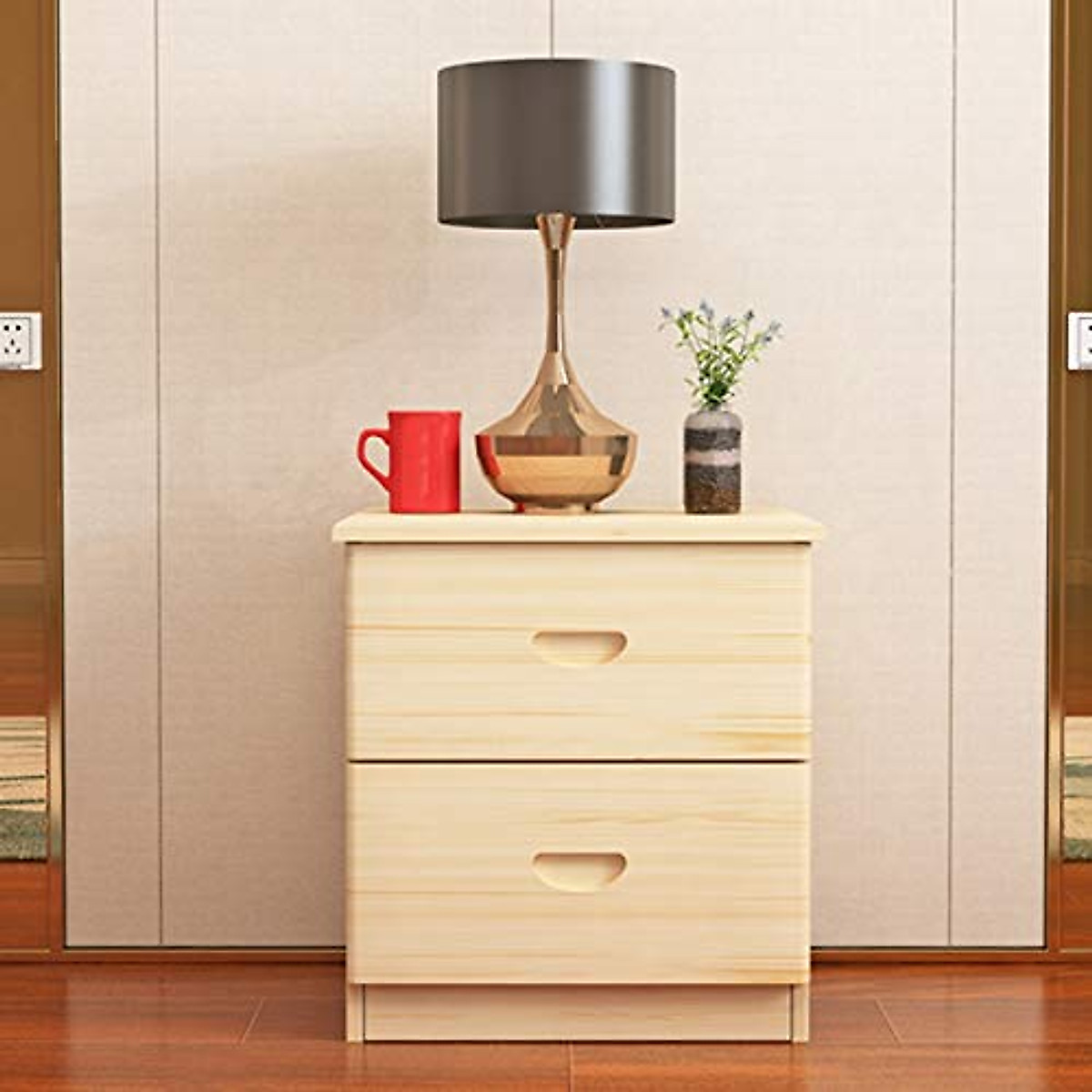 SJYDQ Simple Bedside Table All Solid Wood Simple Bedroom Storage Cabinet, Bedside Storage Bedside Table
