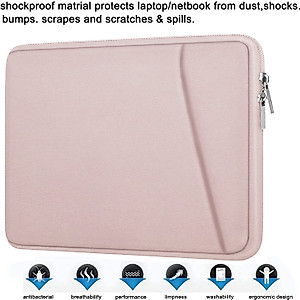 Laptop Case 14 inch, Durable Carrying Sleeve Bag Shockproof Protective Case Cover, Handbags Briefcase Laptop Bag Compatible with 14" MacBook Air/Pro HP Asus Lenovo Notebook Computer, Pink