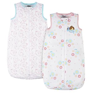 Canticos Unisex-Baby Girls' 2-Pack Wearable Sleep Bags, White, 0-6 Months