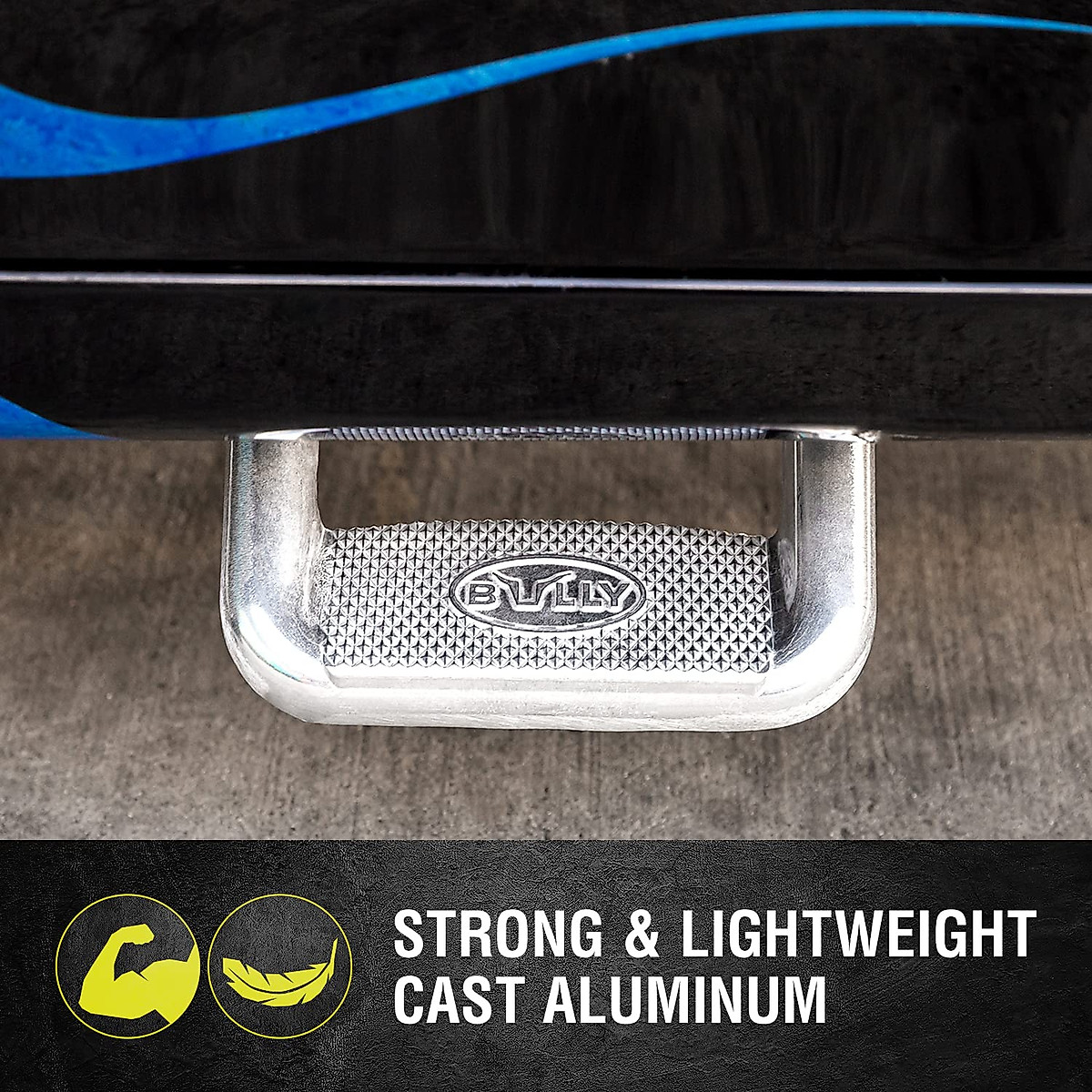 Bully AS-600-2 Polished Aluminum Universal Fit Truck Side Step Set of 4 for Trucks from Chevy (Chevrolet), Ford, Toyota, GMC, Dodge RAM, Jeep