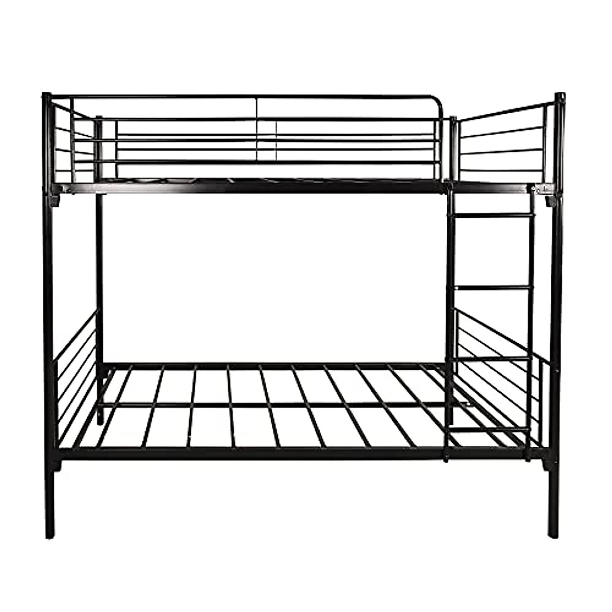 Lostcat Twin Over Twin Metal Bunk Bed,Heavy Duty Bunk Beds Frame w/Enhanced Upper-Level Guardrail and Ladders Suitable for Kids/Teen/Adults,No Box Spring Needed,Easy Assembly,Black