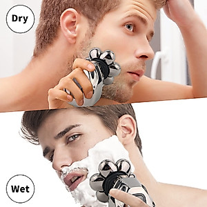 7D Electric Head Shaver for Bald Men, 5 in 1 Electric Rotary Razor Wet and Dry, Grooming Cordless Electric Shavers USB Rechargeable Waterproof, 7D Floating Balding Trimmer with LED Display (Black)